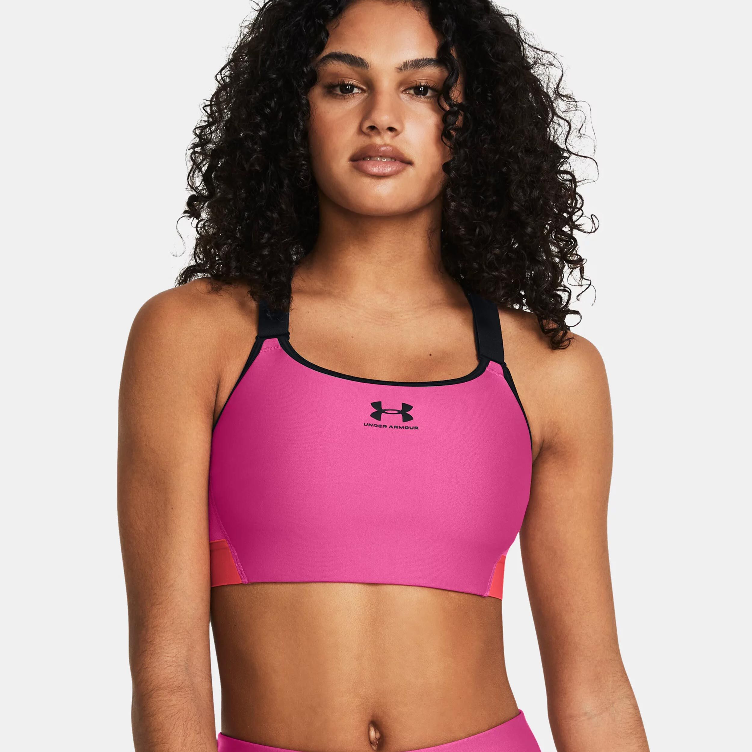 Under armour pink sports bra store