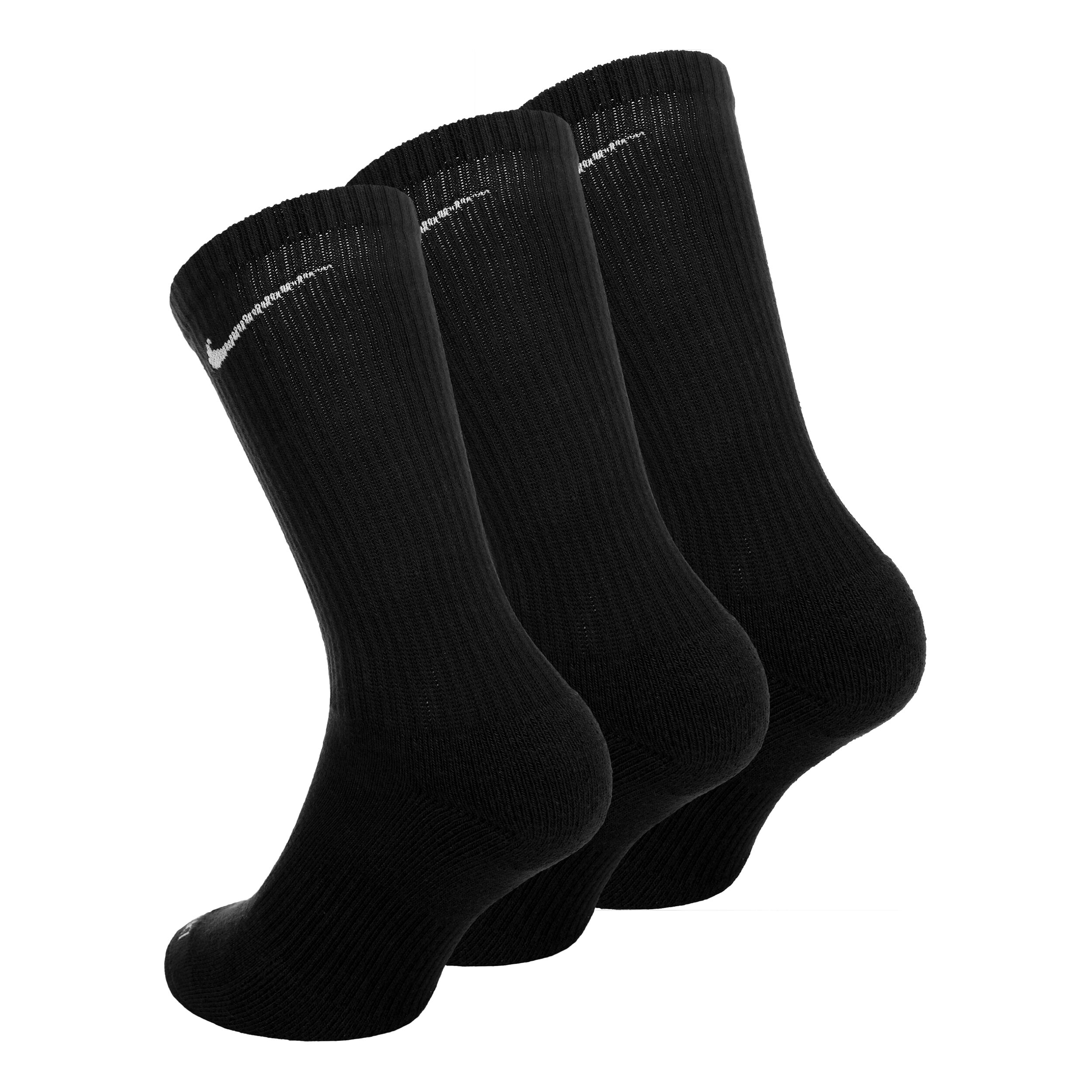 Everyday Plus Cushioned Crew Sports Socks 3 Pack Black
