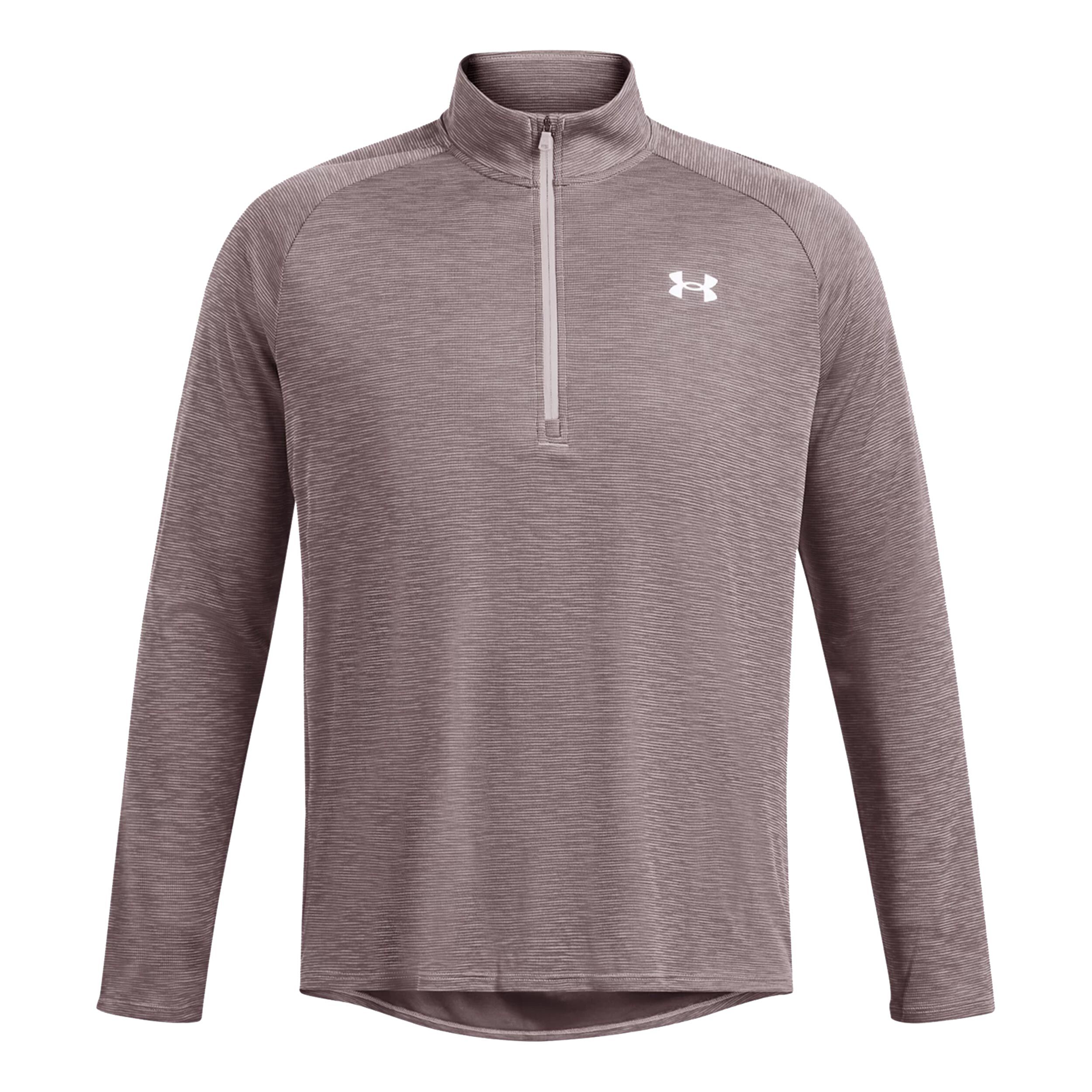 Tech Textured 1 2 Zip Long Sleeve Men Grey