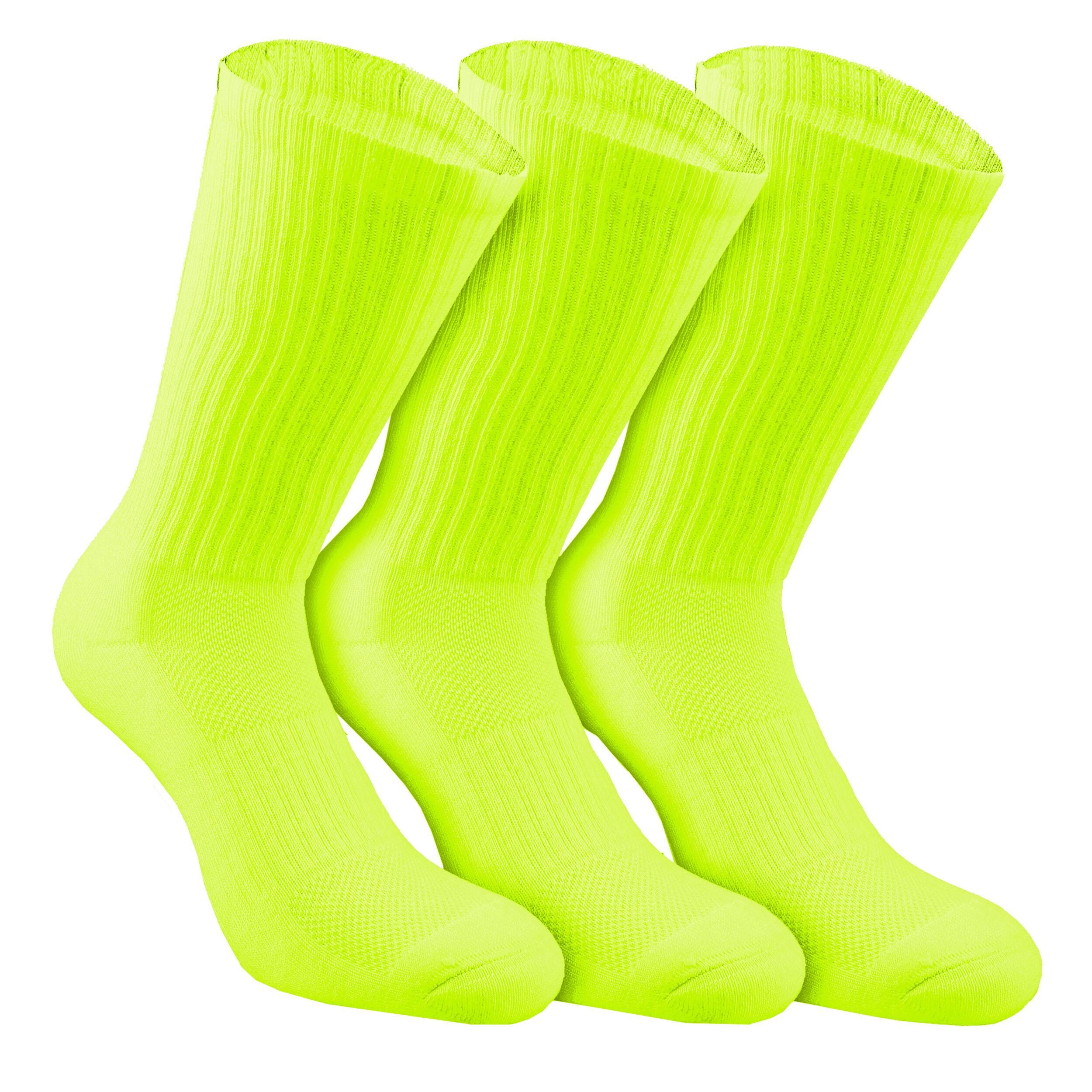 Tennis Socks 3 Pack Neon Yellow