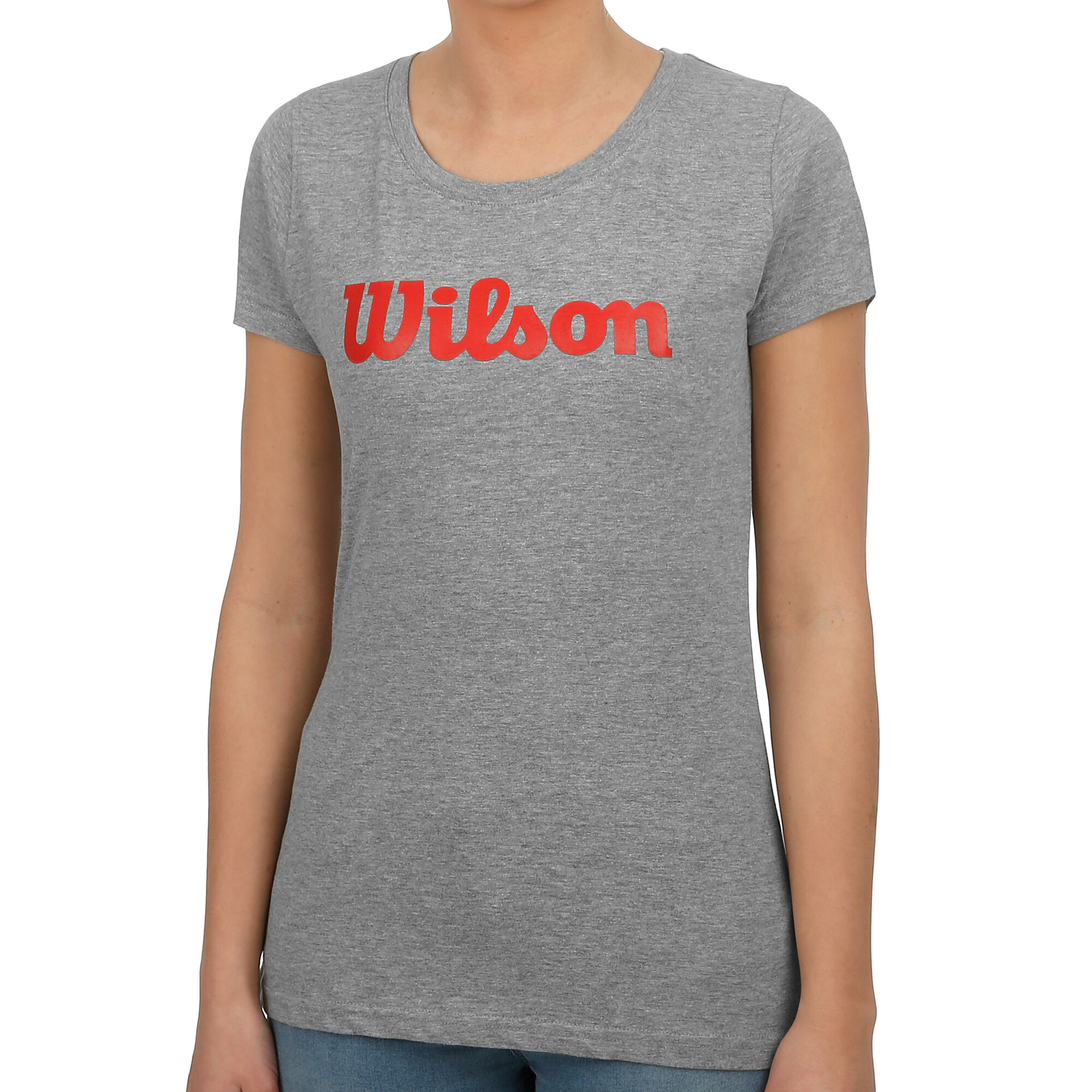Buy Wilson Script Cotton T-Shirt Women Grey, Red online | Tennis Point UK