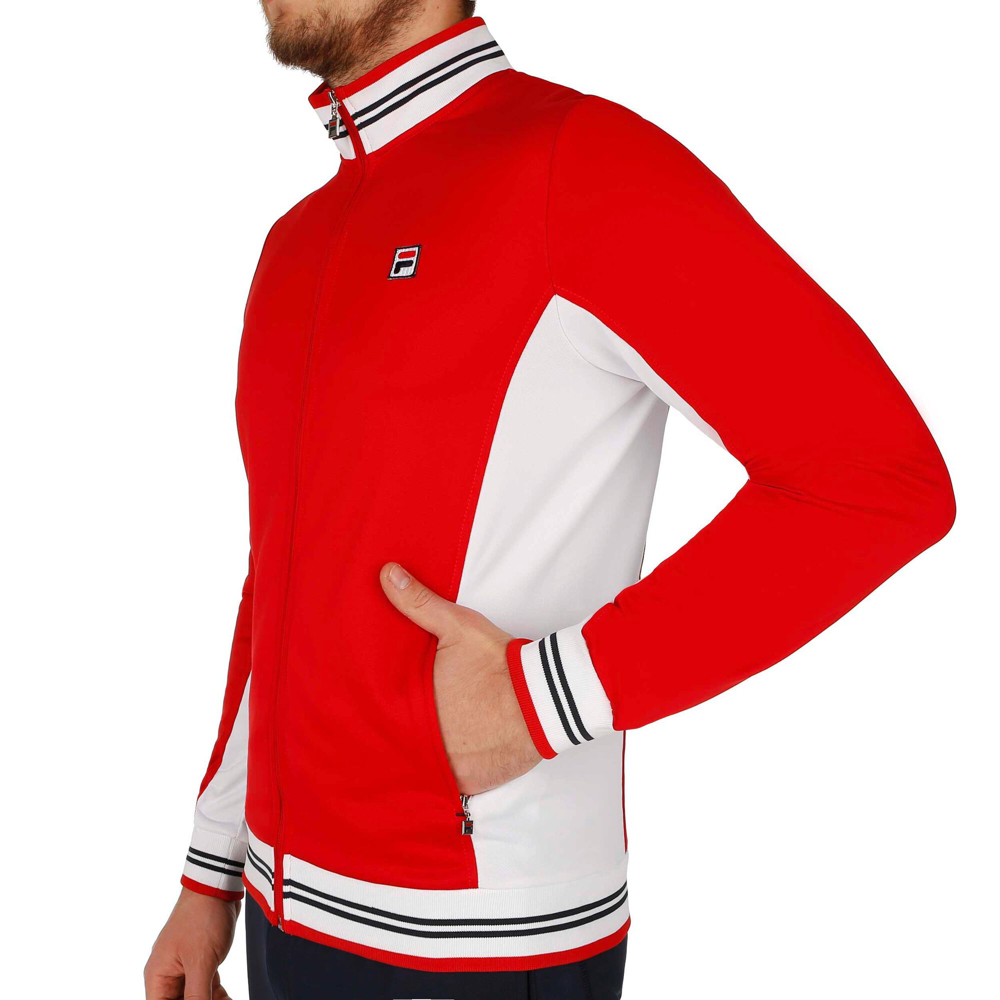 Buy Fila Ole Functional Training Jacket Men Red, White online | Tennis ...