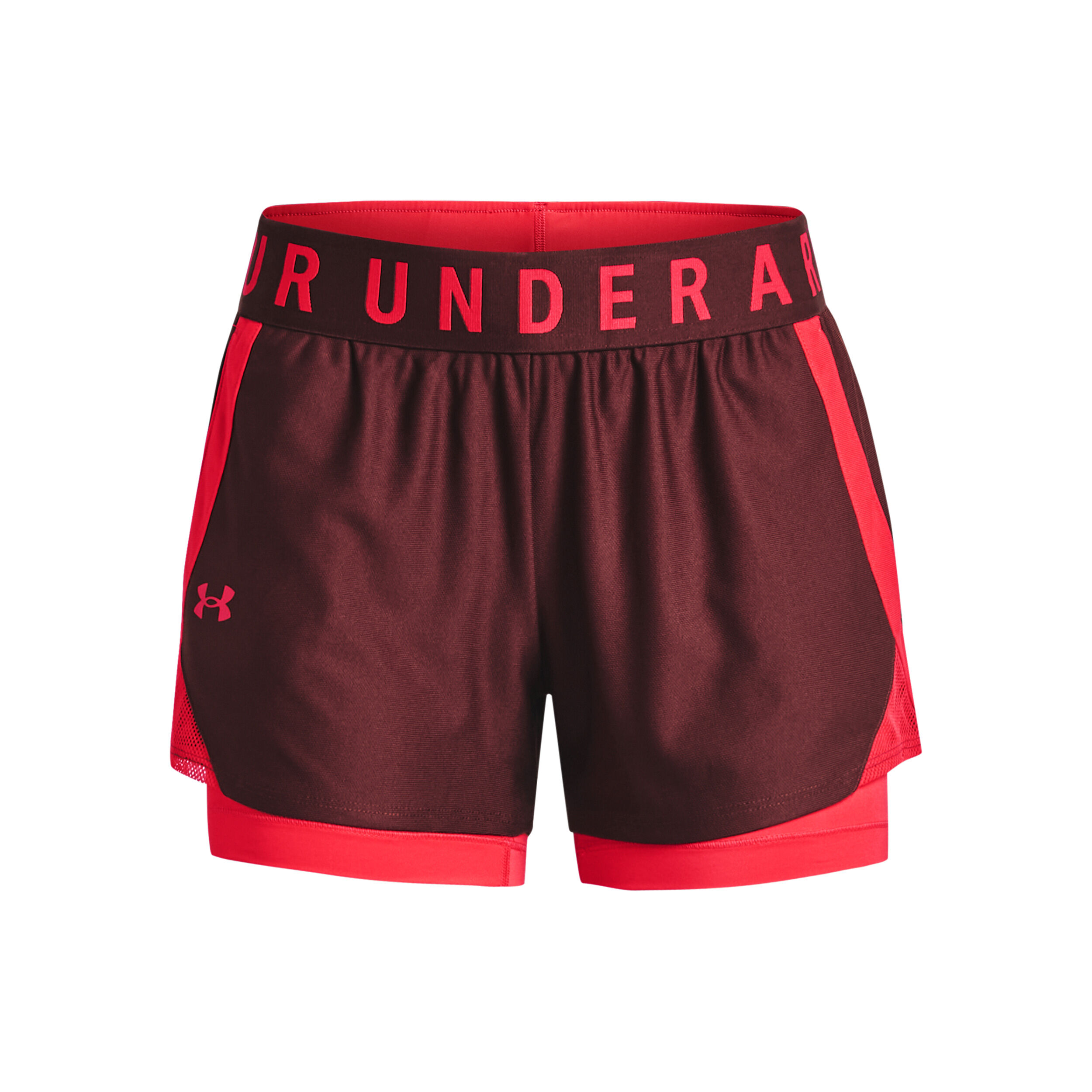 Play Up 2in1 Shorts Women Dark Red