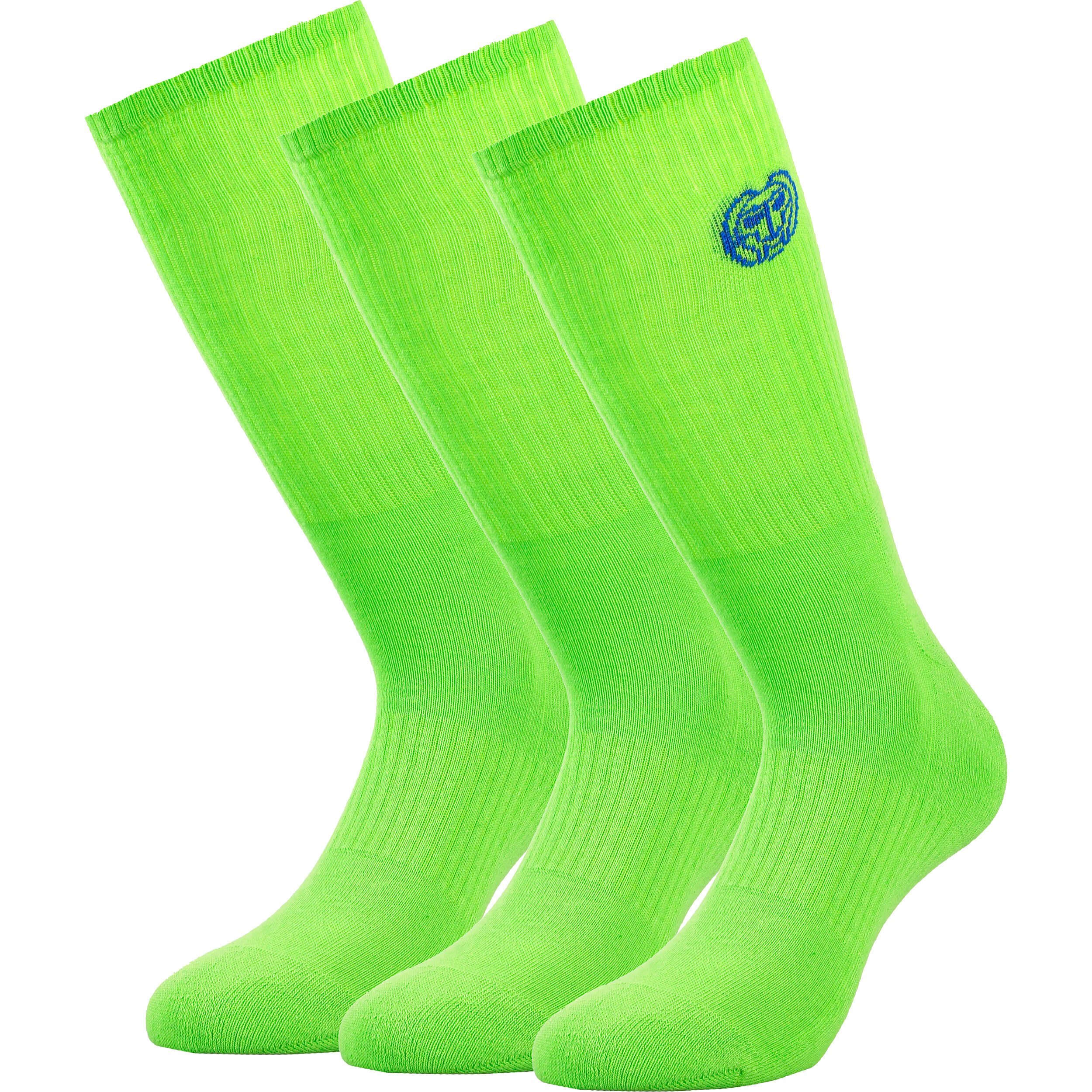 Matayo Crew Tech Sports Socks 3 Pack Men Neon Green Blue
